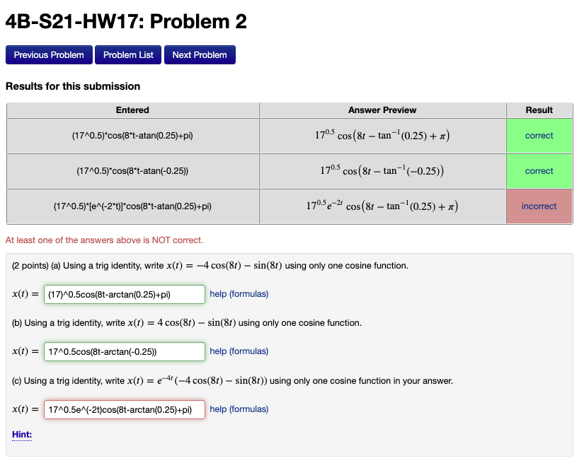 Solved 4B-S21-HW17: Problem 2 Previous Problem Problem List | Chegg.com