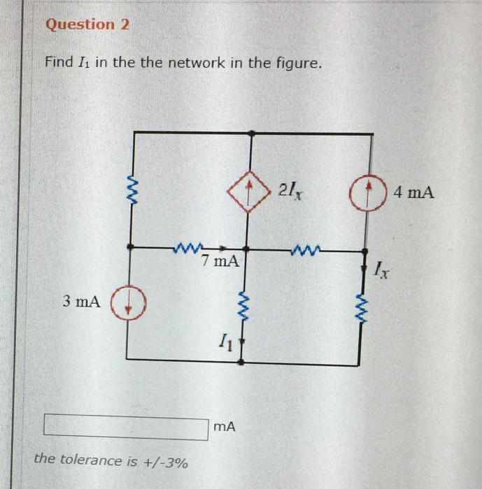 Solved Question 2 Find I1 in the the network in the figure. | Chegg.com