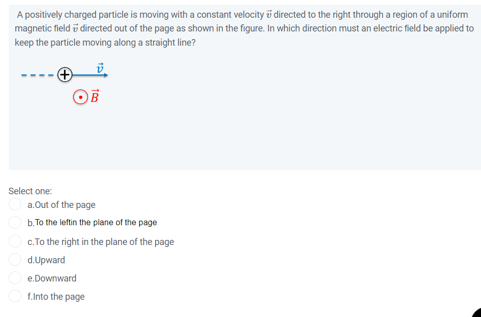 Solved A positively charged particle is moving with a | Chegg.com