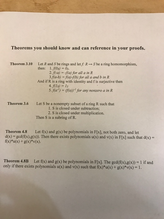 Solved PleAse write out all definitions and theorems used to | Chegg.com