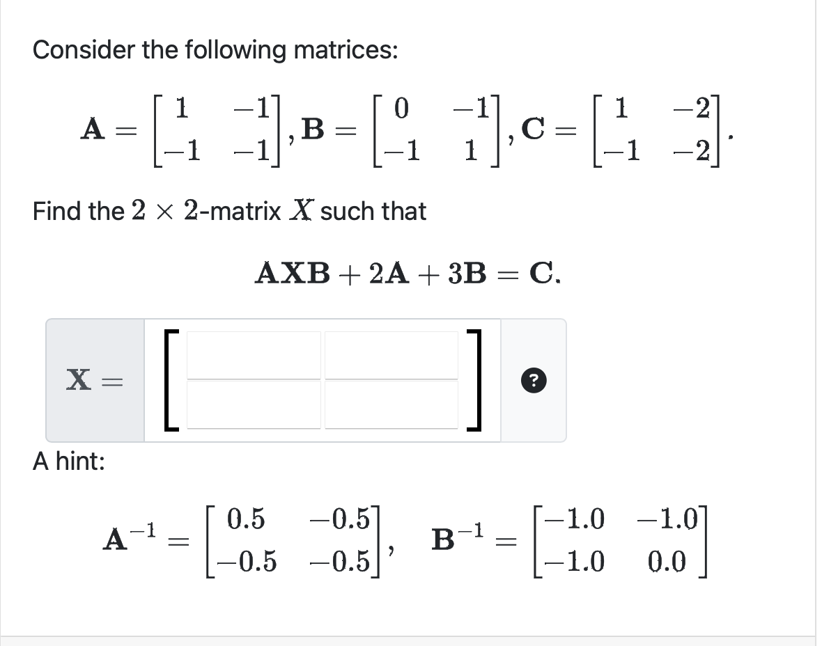 Solved Consider the following matrices: | Chegg.com