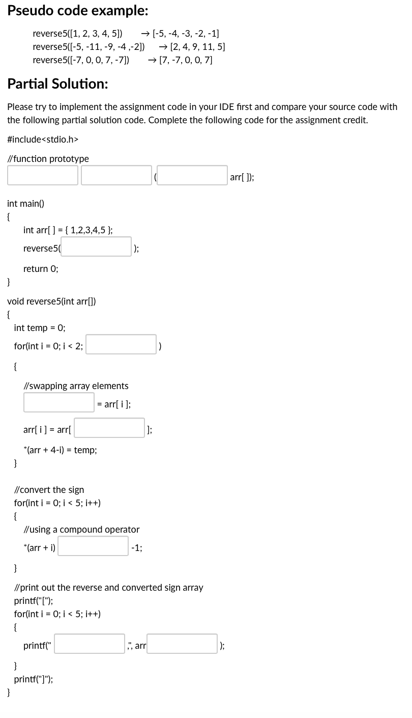 Solved reverse5([1, 2, 3, 4, 5]) →[−5,−4,−3,−2,−1] | Chegg.com