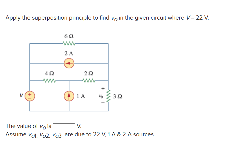 Solved Apply the superposition principle to find vO in the | Chegg.com