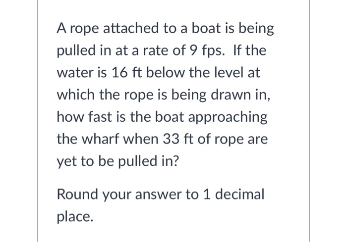 Solved A rope attached to a boat is being pulled in at a | Chegg.com