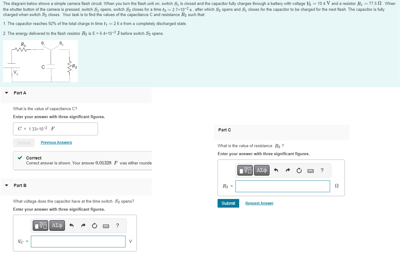 Solved charged when switch S2 closes. Your task is to find | Chegg.com