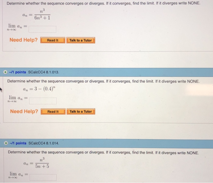 Solved Determine whether the sequence converges or diverges. | Chegg.com Solved Determine whether the sequence converges or diverges. | Chegg.com