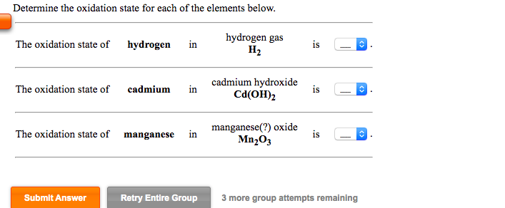 Solved Determine the oxidation state for each of the | Chegg.com