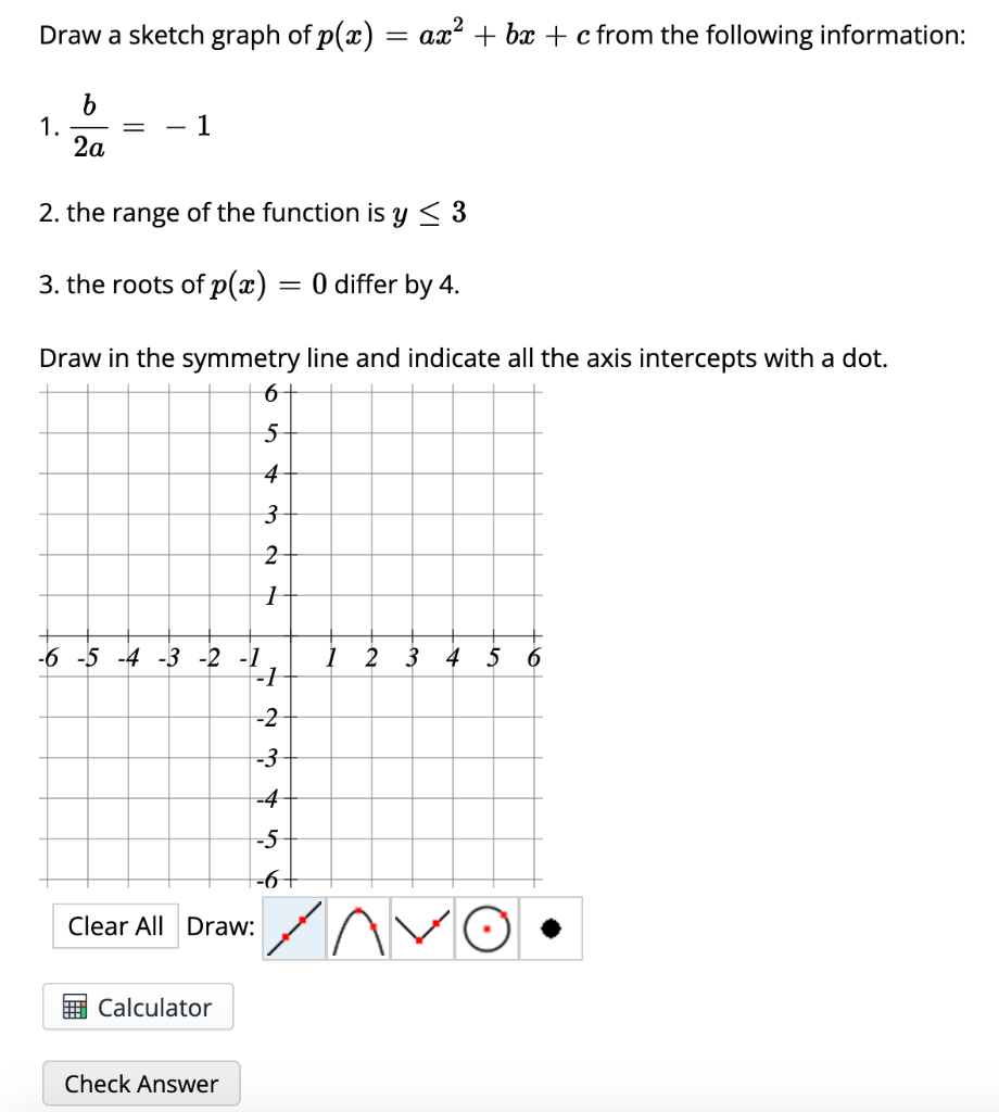 Solved Draw a sketch graph of p(x)=ax2+bx+c from the | Chegg.com