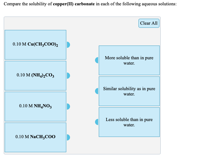 Solved Compare the solubility of silver chloride in each of | Chegg.com