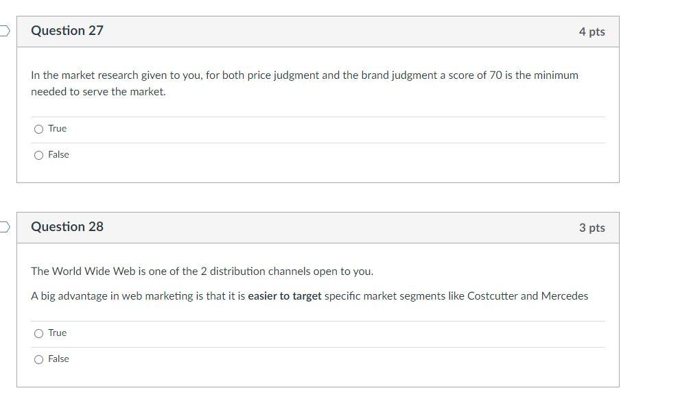 Solved Question 27 4 pts In the market research given to | Chegg.com