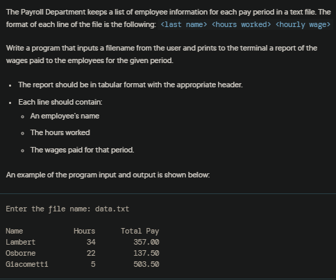 Solved The Payroll Department keeps a list of employee | Chegg.com