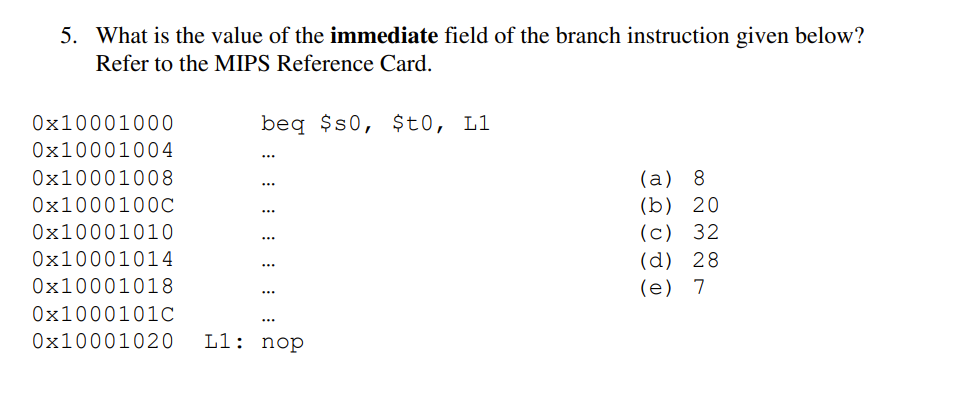 Solved 1. Which bits of a MIPS M.L. instruction are used to | Chegg.com