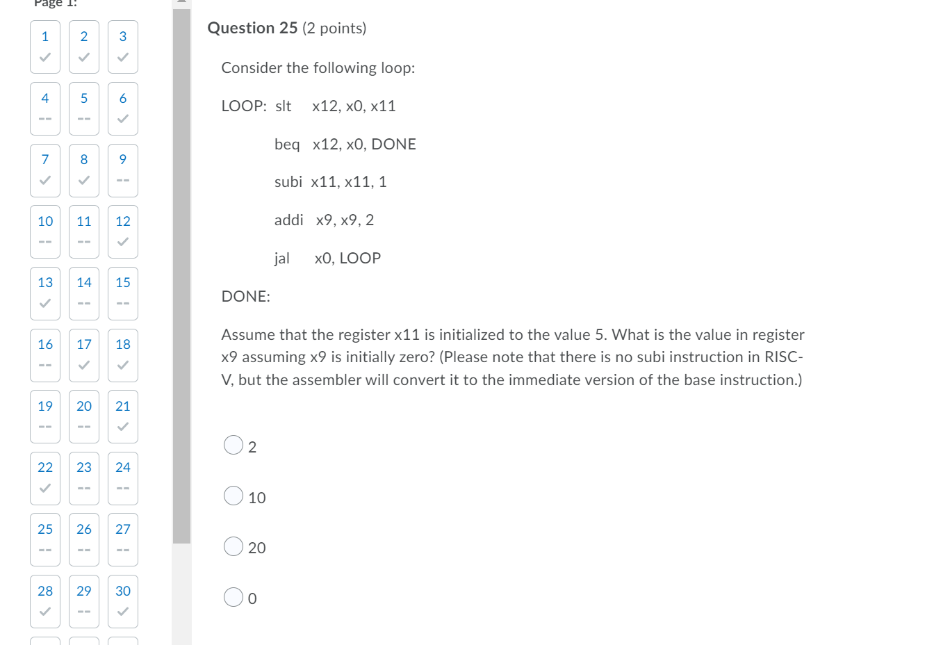 Solved Page 1! Question 25 (2 points) 1 2 3 > > Consider the | Chegg.com
