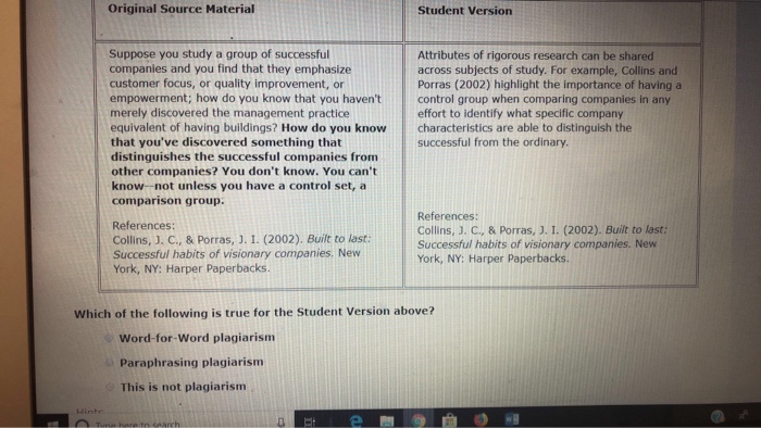 Solved Original Source Material Student Version A | Chegg.com