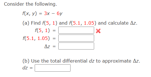 Solved Consider The Following F X Y 3x−6y A Find F 5 1