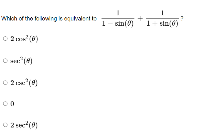 Solved Which of the following is equivalent to | Chegg.com