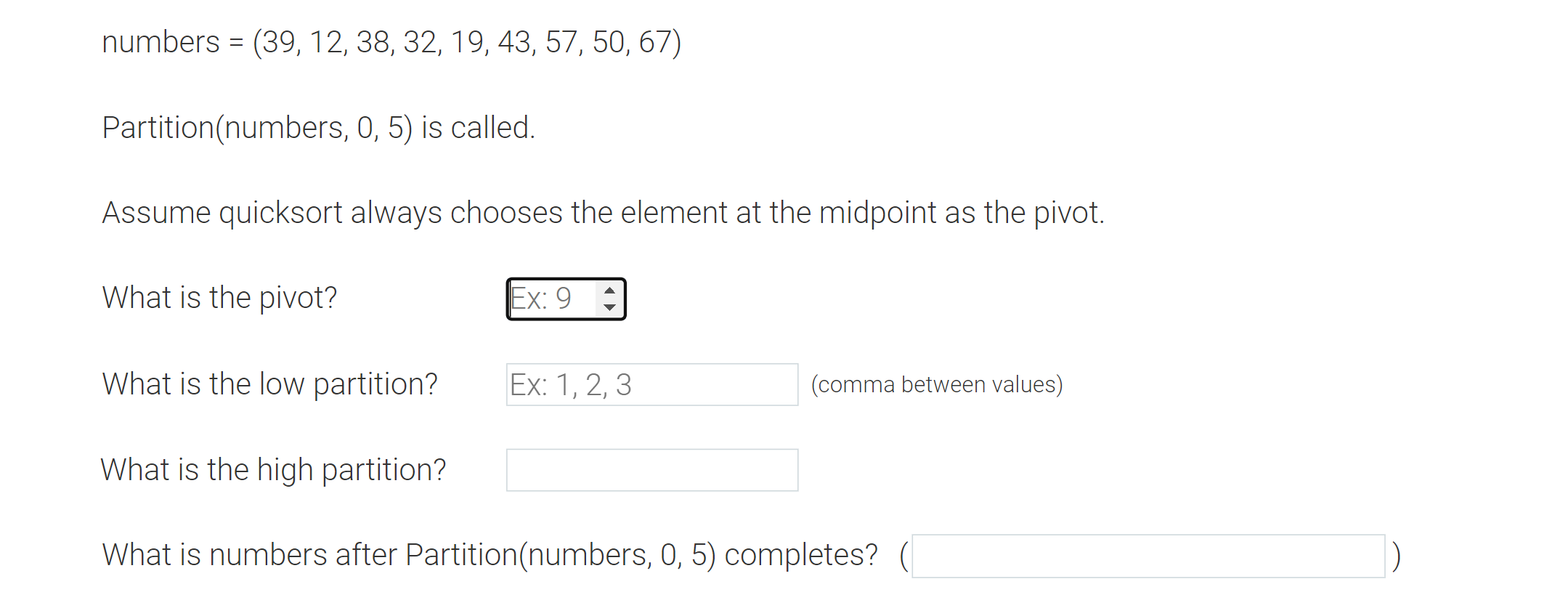 Solved numbers =(39,12,38,32,19,43,57,50,67) | Chegg.com