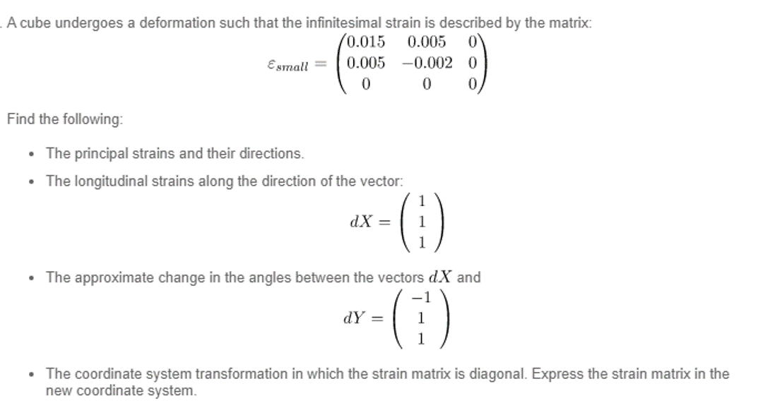 A cube undergoes a deformation such that the | Chegg.com