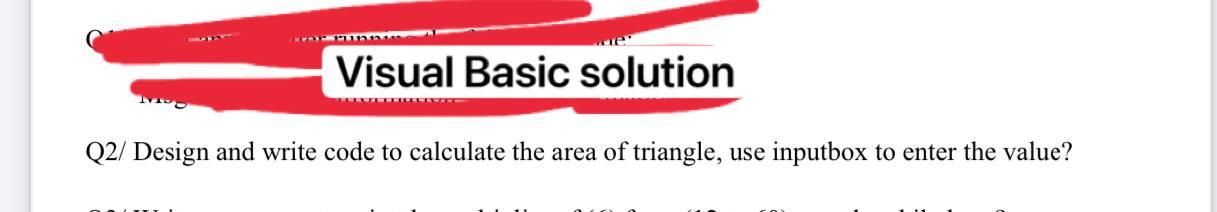 Solved Won Visual Basic solution Q2/ Design and write code | Chegg.com
