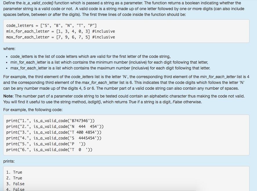 Solved Define the is_a_valid_code0 function which is passed | Chegg.com
