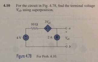 Solved 4.10 For the circuit in Fig. 4.78, find the terminal | Chegg.com