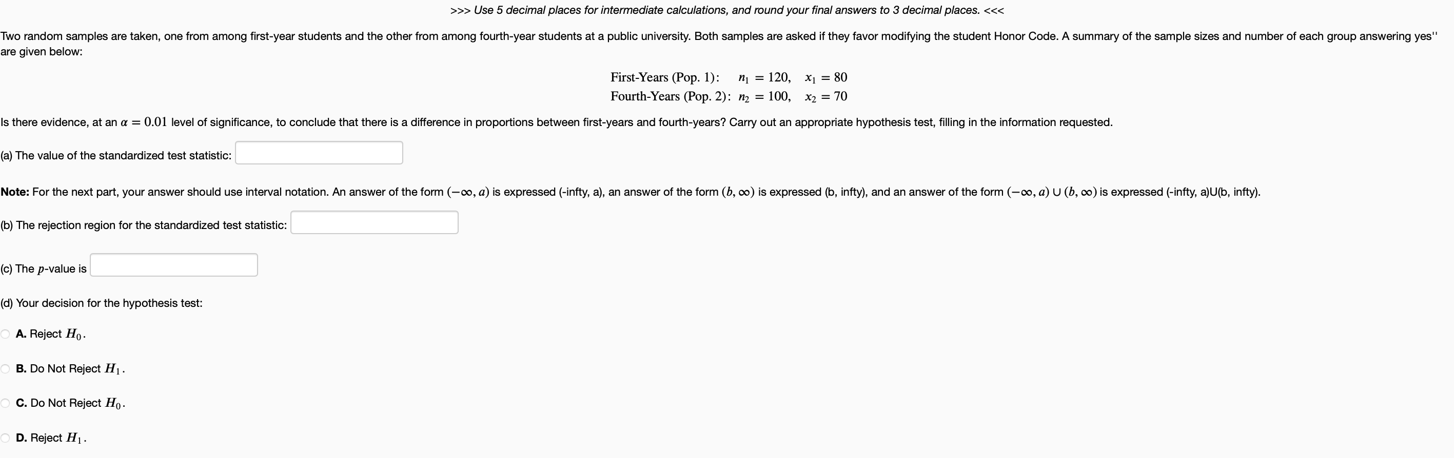 Solved >> Use 5 decimal places for intermediate | Chegg.com