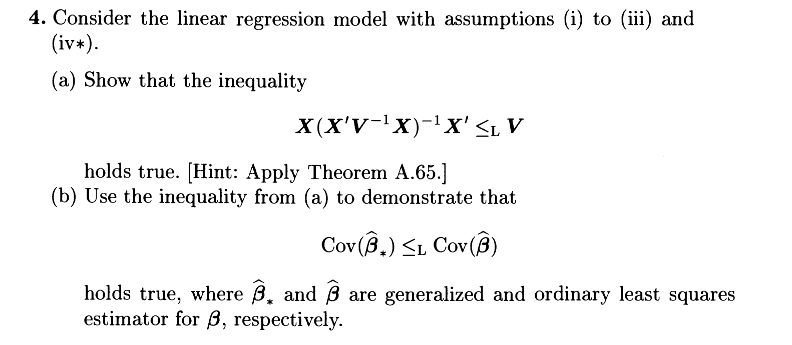 Solved 4. Consider the linear regression model with | Chegg.com