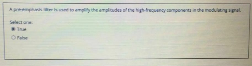 Solved A pre-emphasis filter is used to amplify the | Chegg.com