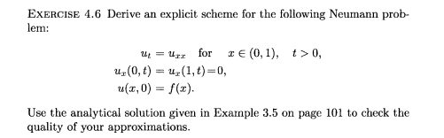 Solved EXERCISE 4.6 Derive an explicit scheme for the | Chegg.com