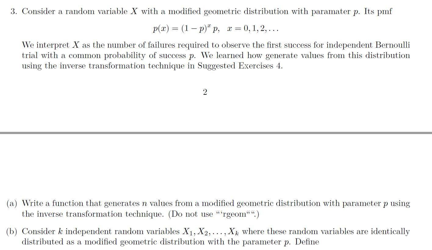 3. Consider a random variable X with a modified | Chegg.com