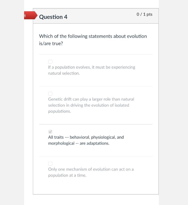 Solved Which of the following statements about evolution | Chegg.com