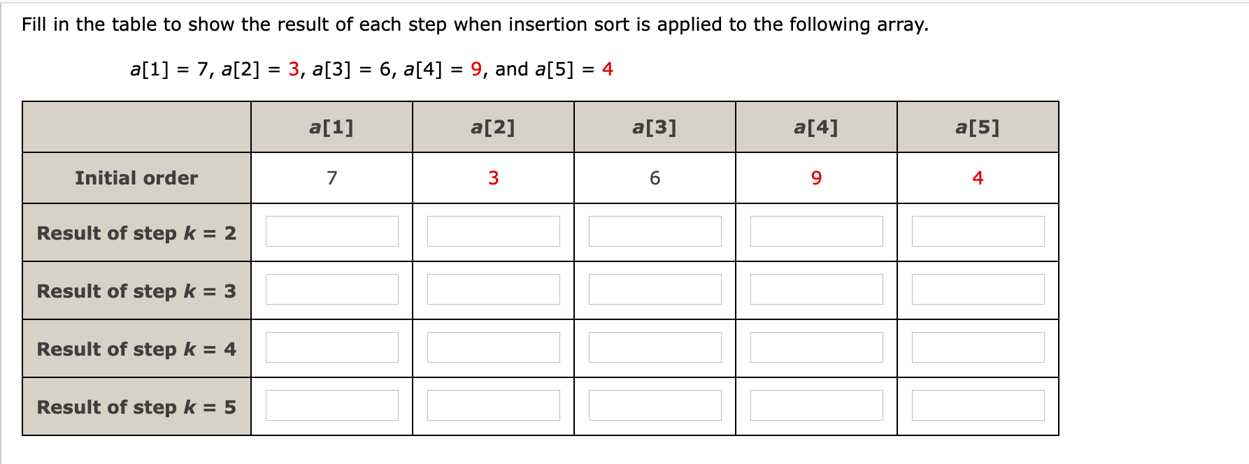 Solved Fill in the table to show the result of each step | Chegg.com