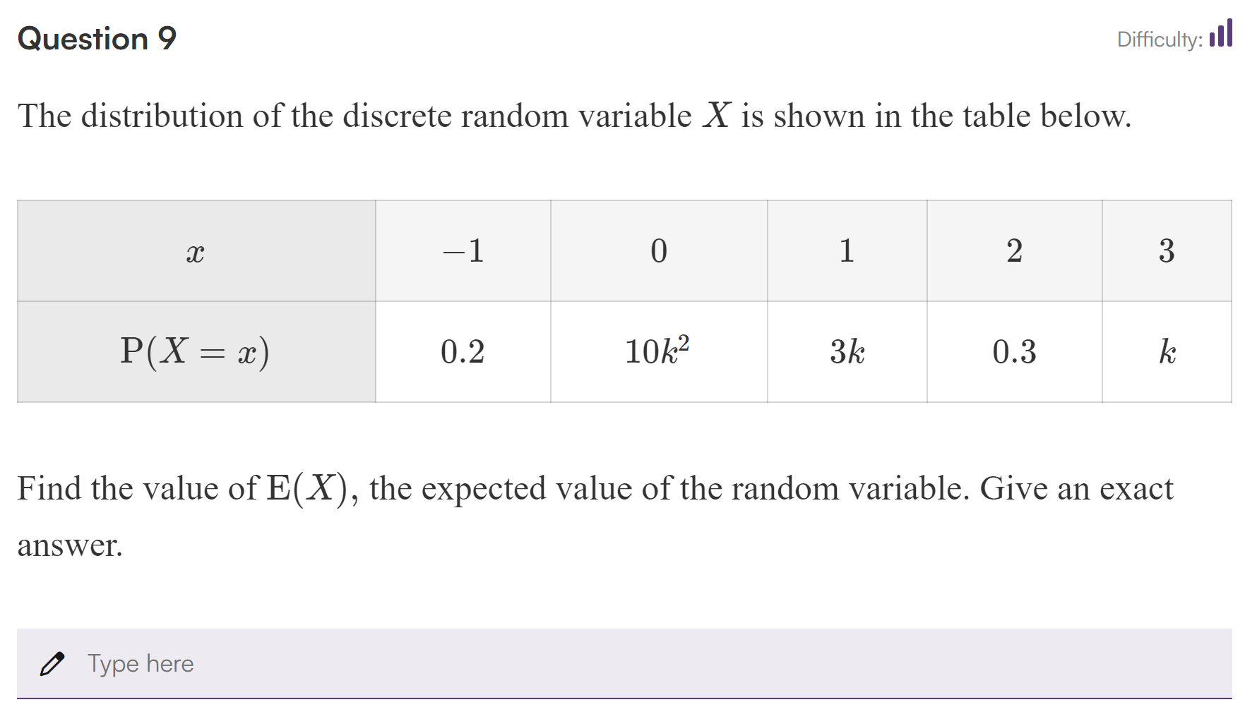Solved The distribution of the discrete random variable X is | Chegg.com