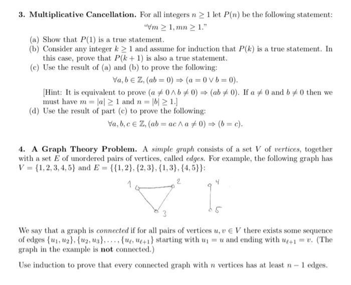 Solved 3. Multiplicative Cancellation. For all integers n 1 | Chegg.com