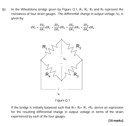 Solved In the Wheatstone bridge given by Figure 0.1,R1,R2,R3 | Chegg.com