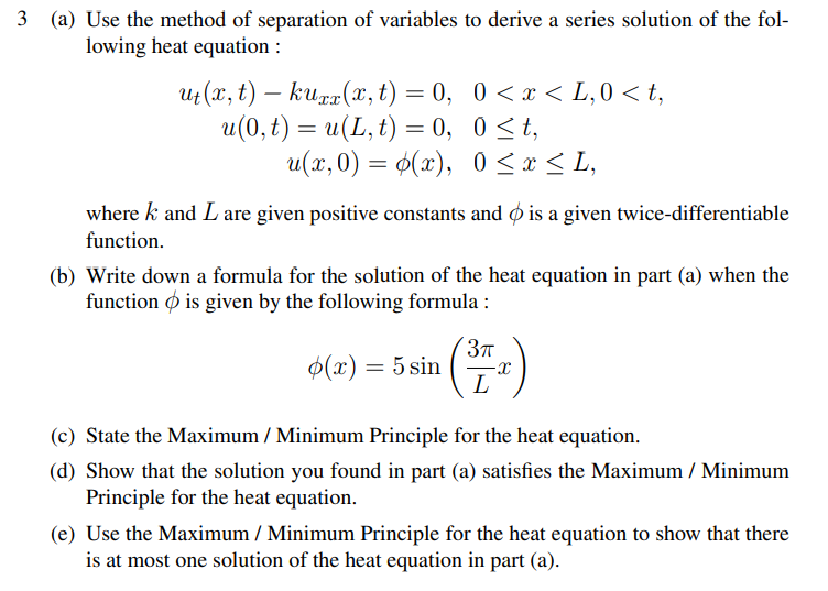 Solved (a) Use the method of separation of variables to | Chegg.com