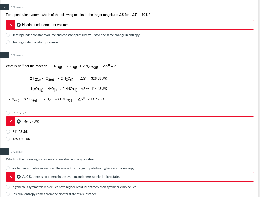 Solved For a particular system, which of the following | Chegg.com