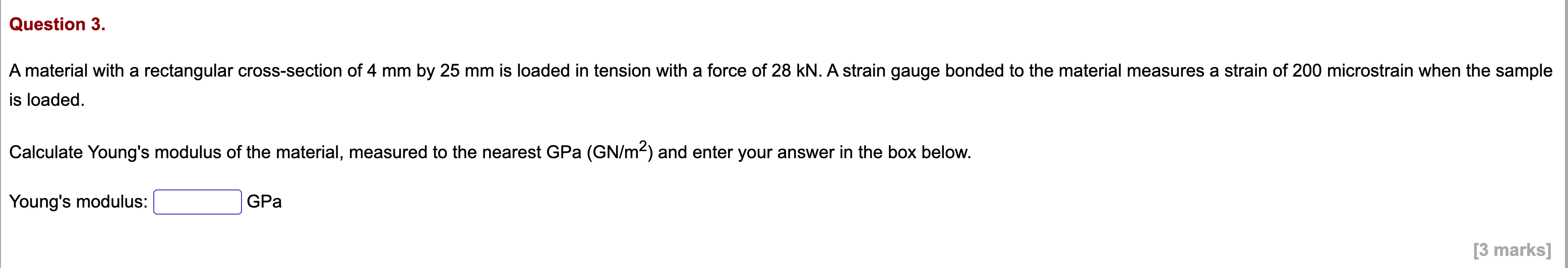 Solved Question 3. A material with a rectangular | Chegg.com