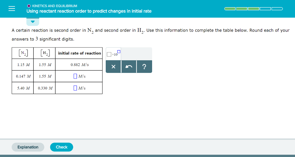 Solved O KINETICS AND EQUILIBRIUM Using reactant reaction | Chegg.com