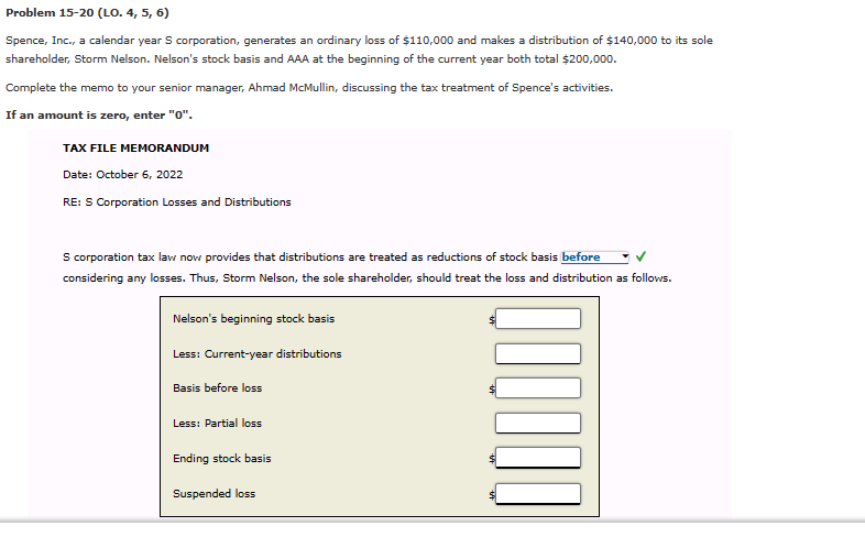 Solved Problem 15-20 (LO. 4, 5, 6) Spence, Inc., a calendar | Chegg.com