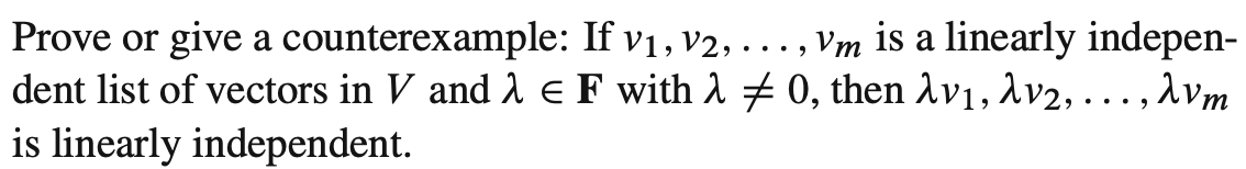 Solved Prove or give a counterexample: If v1,v2,…,vm is a | Chegg.com
