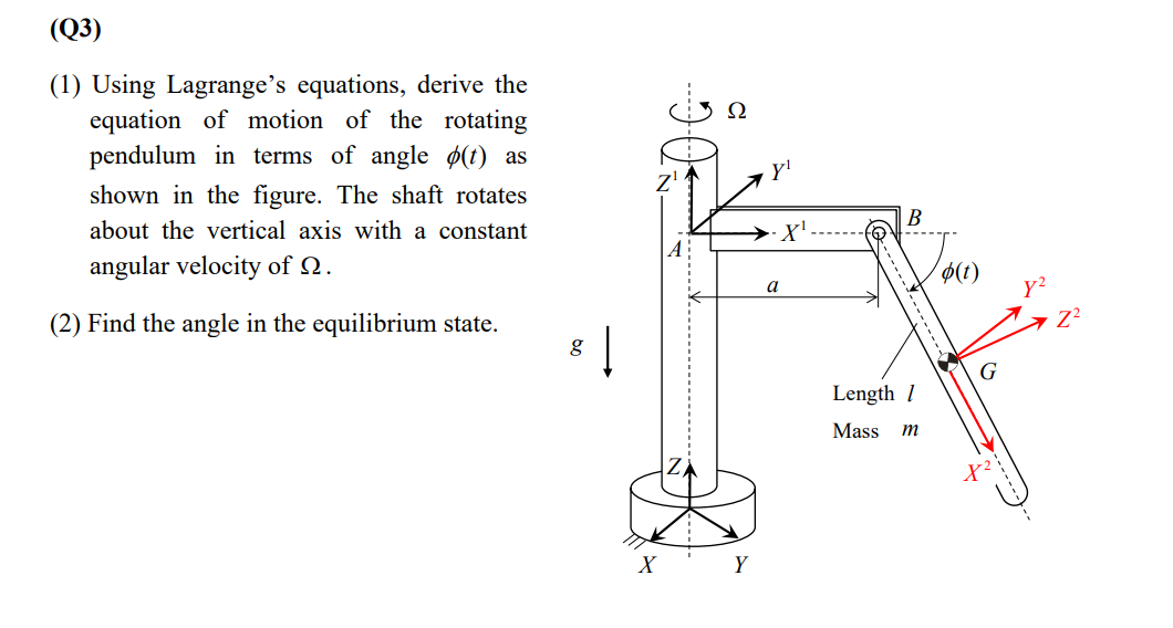 Solved (1) Using Lagrange's equations, derive the equation | Chegg.com
