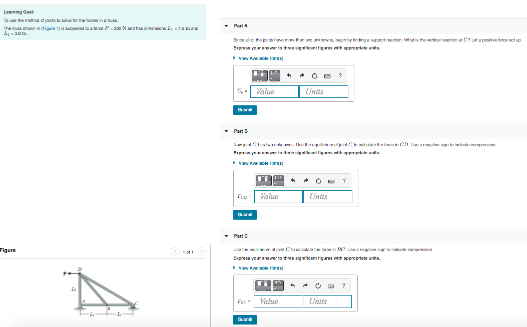 Solved Learning Goal: To use the method of joints to solve | Chegg.com