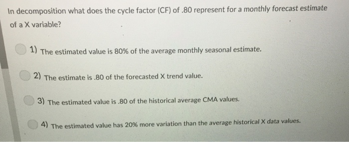 Solved In decomposition what does the cycle factor (CF) of | Chegg.com