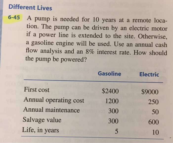 Solved A pump is needed for 10 years at a remote location. | Chegg.com