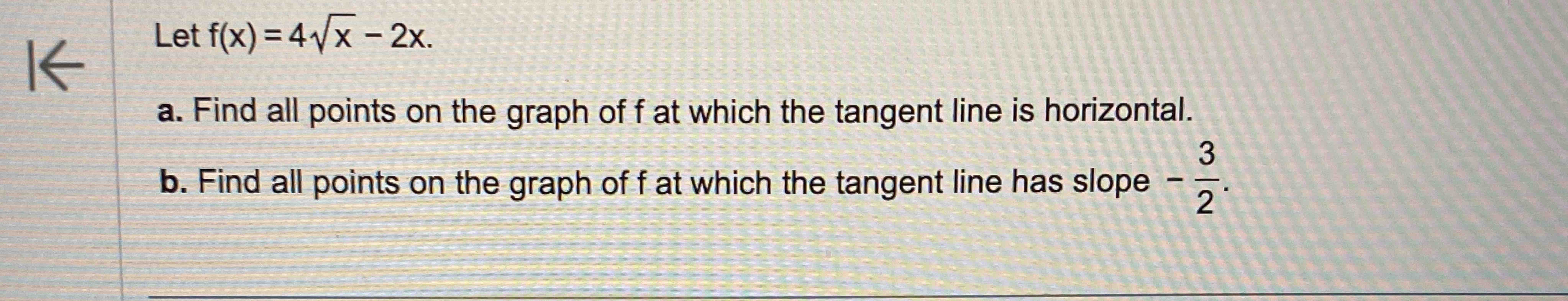 Solved Let f(x)=4x2-2xa. ﻿Find all points on the graph of f | Chegg.com