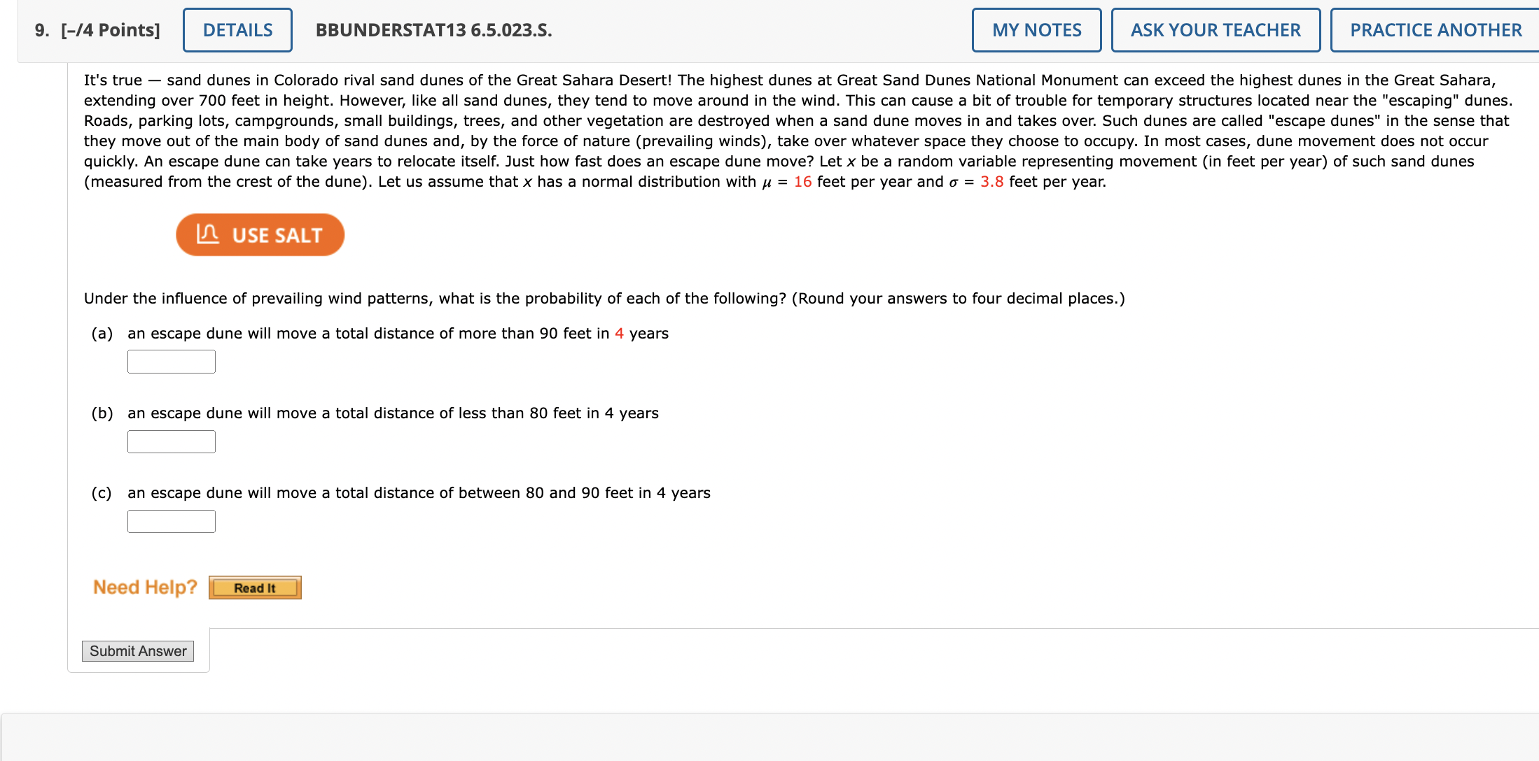 Solved (measured from the crest of the dune). Let us assume | Chegg.com