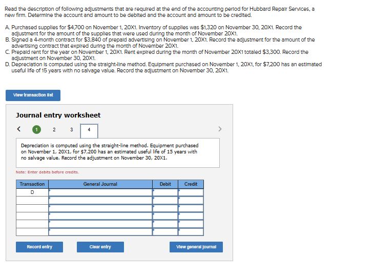 Solved Read the descriptlon of following adjustments that | Chegg.com