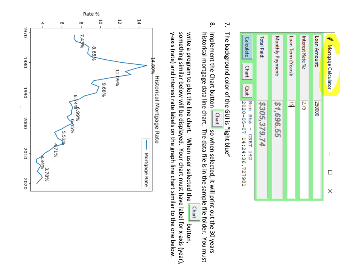 Solved Lab assignment requirement: Lab 8 - Mortgage GUI This | Chegg.com