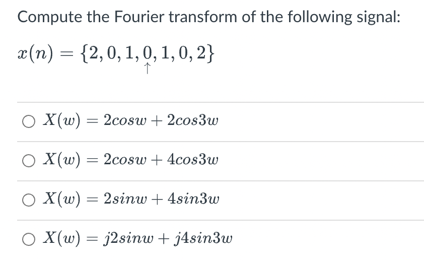 Solved Compute the Fourier transform of the following | Chegg.com